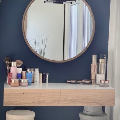 High Gloss Floating Makeup Table With Soft-close Drawers - Etsy