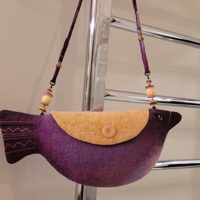 Wool Felted Crow Bag Handmade Purse Felted Animal Clutch Wool Bird Bag ...