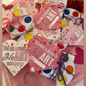 Heart Art Valentine's Day Classroom Card Heart Instant Download Kids ...