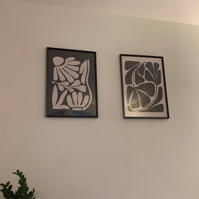 Abstract Plant Art, Beige Black Wall Art, Printable Wall Art, Mid ...