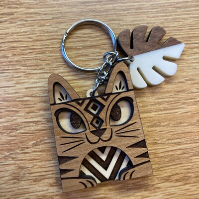 Tiki Kitty Keychain - Etsy