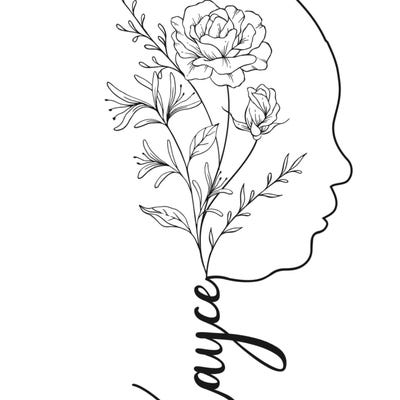 2 Names Birth Month Flowers Wreath Tattoo Art , Custom Name , Line Art ...