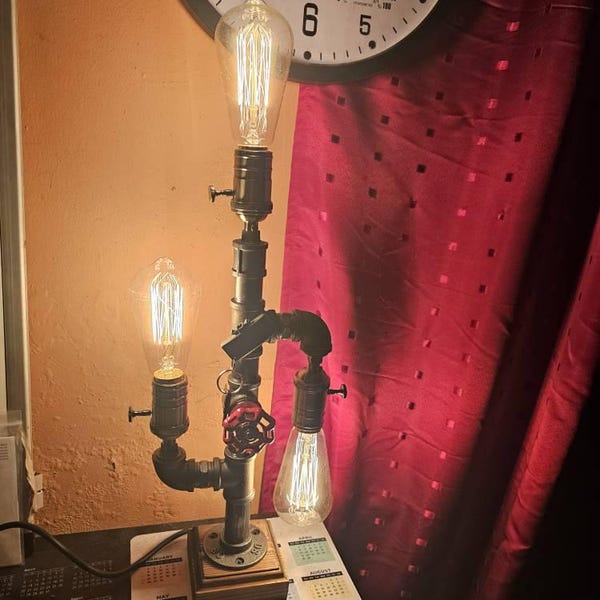 Steam Punk Wall Art Lighting Steampunk Farmhouse Decor Pipe Work Wall ...