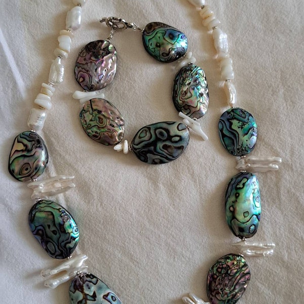 NATURAL Abalone Shell Beads Approx. 17x28mm Beads, Full Length 15.5 ...