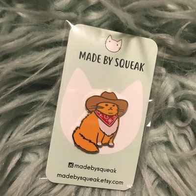 The Original Cowboy Cat Enamel Pin Meowdy - Etsy