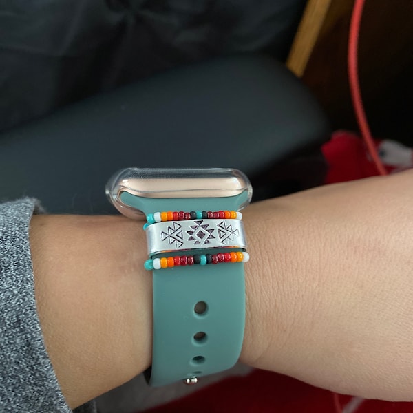 Beaded Watch Band & Stamped Cuff - Etsy