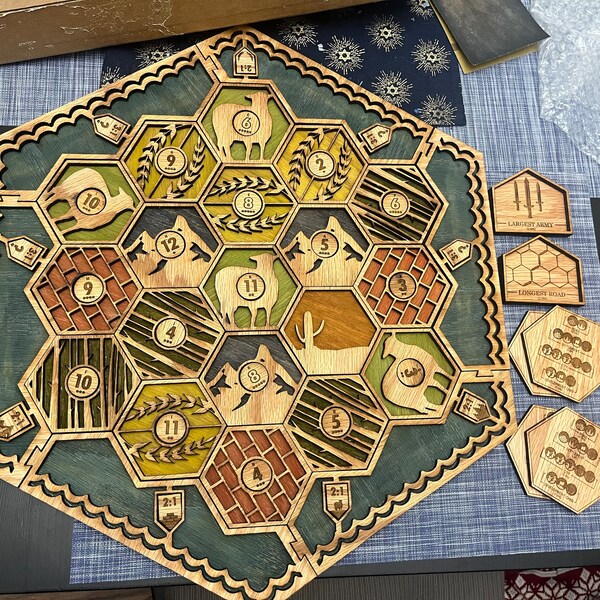 Catan-inspired Boardgame - Laser Template & Glowforge Files - Etsy