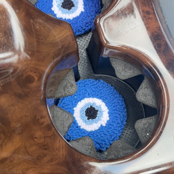 Set of 2 Blue Car Coasters,cute Car Accessories,customisable Car Decor ...