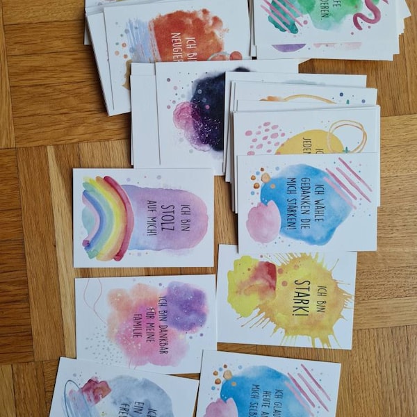 Affirmationskarten (PDF) für Kinder zum selbst ausdrucken | Selbstbewusstsein stärken | DIN A6 ...