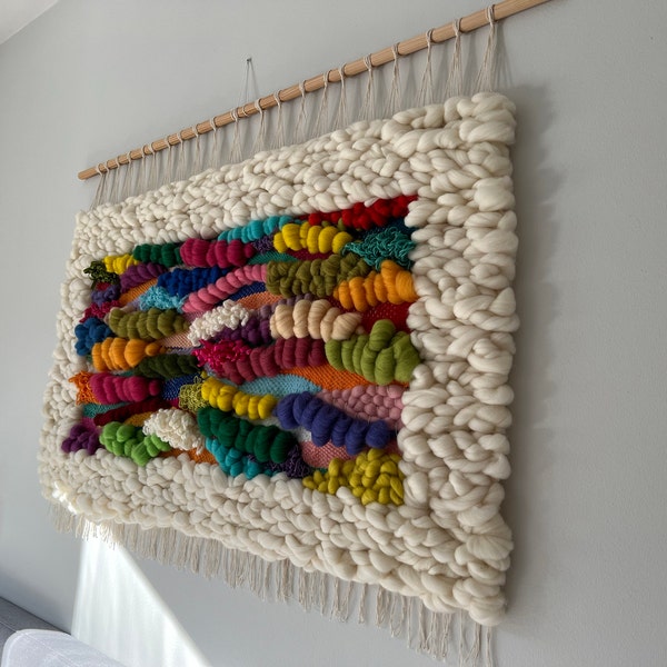 Unique Coral Reef Weaving Wall Art With Crocheted, Knitted, Felted ...