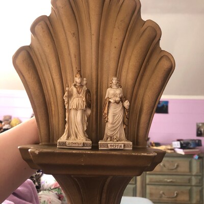 Vintage Athena Mini Statue Small Hand-painted Ancient Greek Goddess ...