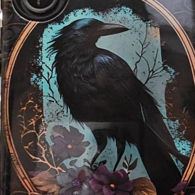 Koson Crow Hooded Cloak Outerwear Overcoat Raven Woodblock Print Fleece ...