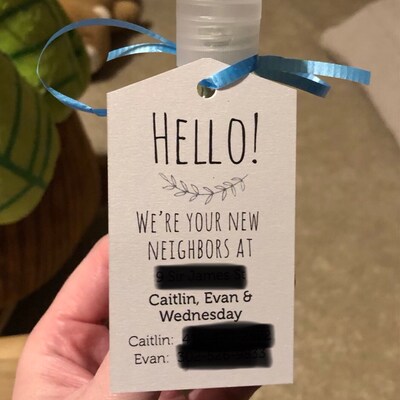 Hello New Neighbor Tag, New Neighbor Gift Tags, Welcome to the Neighood ...