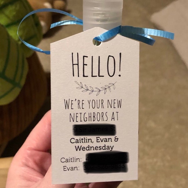 Hello New Neighbor Tag, New Neighbor Gift Tags, Welcome to the Neighood ...