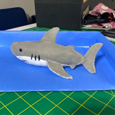 Shark Sewing Pattern Felt, DIY Shark Ornament, Ocean Animal Pattern ...