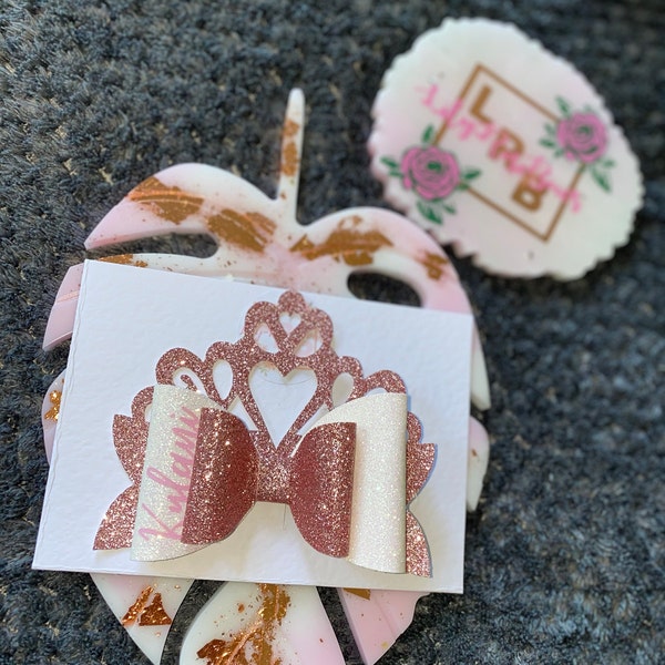 Princess Bow SVG, Crown Bow Template SVG, Tiara Hair Bow, Felt Bow PDF ...
