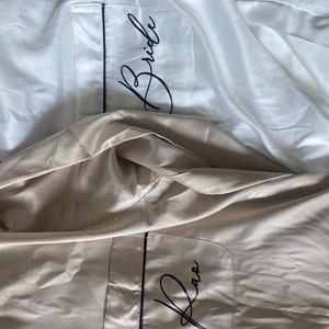 Bridesmaid Robes Triangle Lace Satin Wedding Party Robes | Etsy