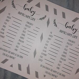 Baby Shower Games Baby Word Scramble Game Giraffe Baby | Etsy