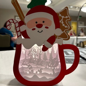 Santa Claus Shadow Box SVG Christmas Shadow Box DIY Paper - Etsy