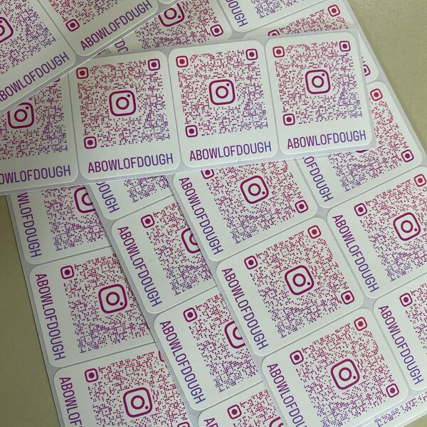 10, 25 Instagram Vinyl Printed QR Code Stickers, Personalised IG ...
