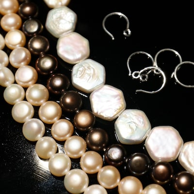 Freshwater Button Pearl 8mm /10mm, White Fresh Water Round Coin Pearl ...