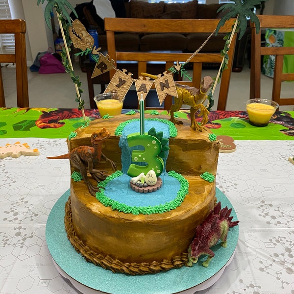 Dinosaur Banner Cake Topper. Dinosaur Party Cake Topper - Etsy UK