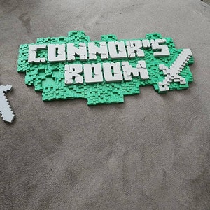 3D Door Sign Minecraft-inspired Personalized Name Custom Kids Bedroom ...