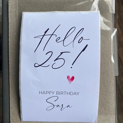 Custom 25th Birthday Wine Labels Hello Twenty Five 25th - Etsy