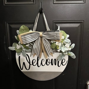 Welcome Front Door Sign Farmhouse Styled Front Door Decor - Etsy