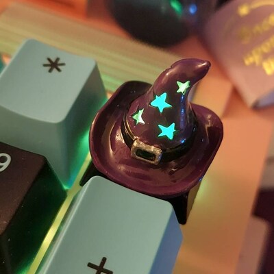 Witch Hat Backlit LED Keycaps Handmade Resin Custom Artisan - Etsy