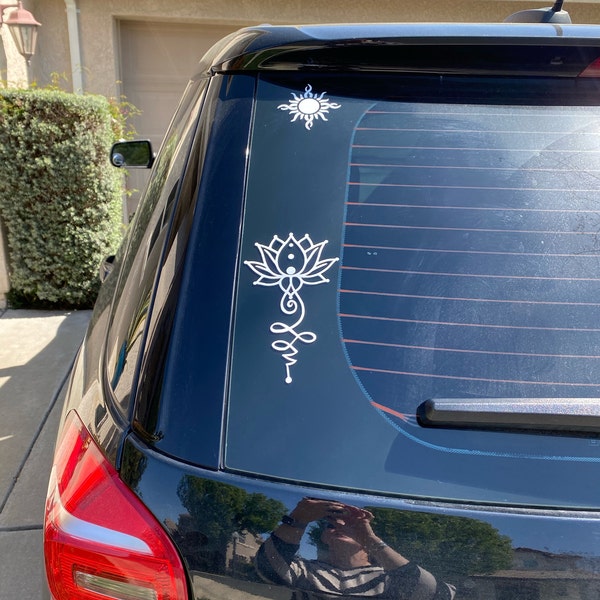 Lotus Flower Vinyl Decal, Beautiful Lotus Car Window Sticker, Gifts for ...