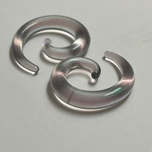 Pairs Glass Shimmer Spiral Earring Plugs/ear Expanders/glass Gauge ...