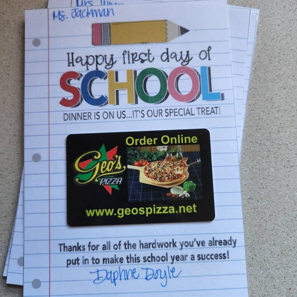 Printable Restaurant Gift Card Holder - Back to School - Dinner is on ...