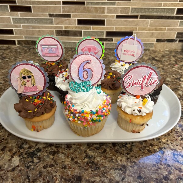 Girl Birthday Cake Topper Girl Birthday Girl Checkered Cake Topper Girl ...