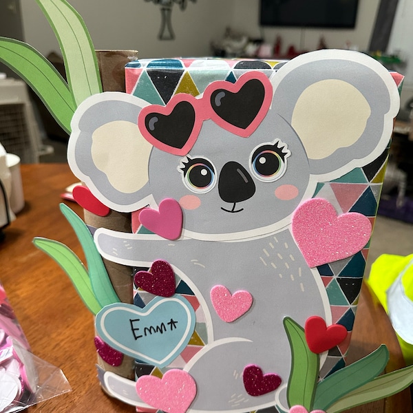 Koala Printable Box Kit | DIY Valentine Box Decor Kit for Valentine's ...