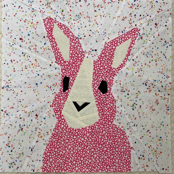 Rabbit Portrait - Easy Foundation Paper Pieced Quilt Pattern - Etsy
