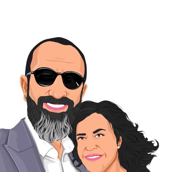 Custom Family Portrait, Cartoon Portrait, Gift for Christmas, Faceless ...