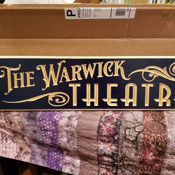 CUSTOM Routed Carved Family Name Theater Theatre Sign Free Shipping ...