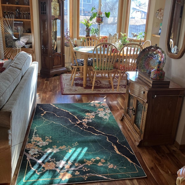 Colorful Fish Rug, Vibrant Striped Fish Design on Navy Background With ...