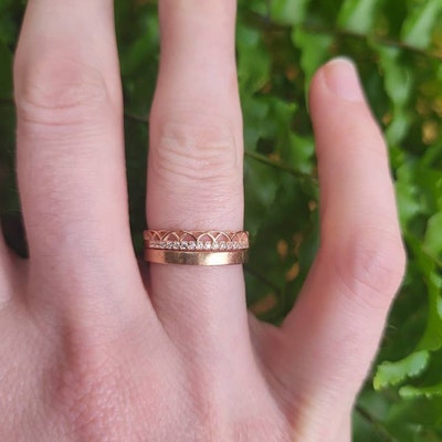 14k Real Solid Gold Diamond X Ring, Criss Cross Ring, Cross Thumb Ring ...