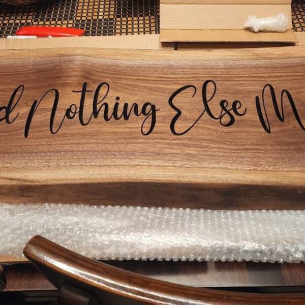 Personalized Walnut Name Sign, Live Edge Rustic Sign, Wood Housewarming ...