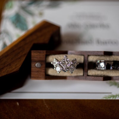 Ring Box the Mountain Made From Walnut & Chestnut Wood Unique ...