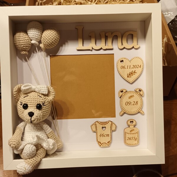 Personalized Baby Girl Birth Stats Frame - Custom Nursery Wall Decor ...