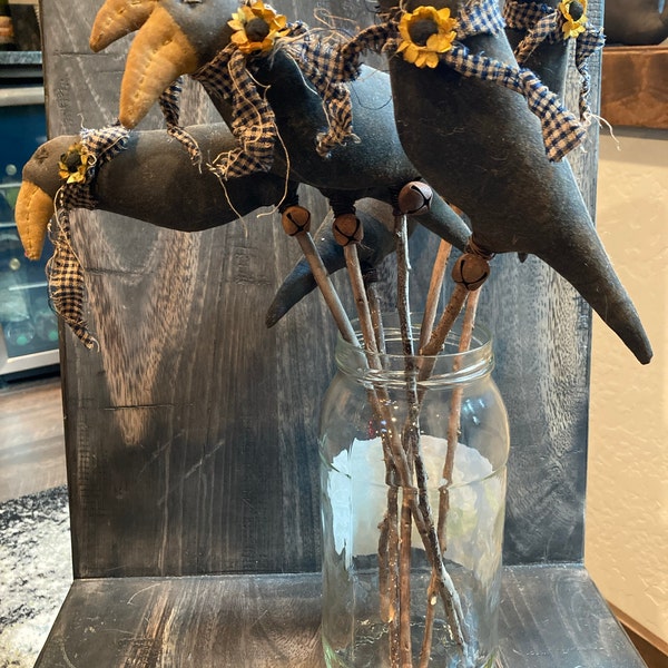 DIGITAL FILE Primitive Crows on Sticks, Crock Fillers, Pokes Printable ...