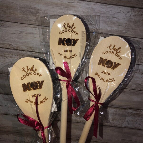 Chili Cook off Wooden Spoon, Chili Cook-off Awards, Chili Cookoff ...