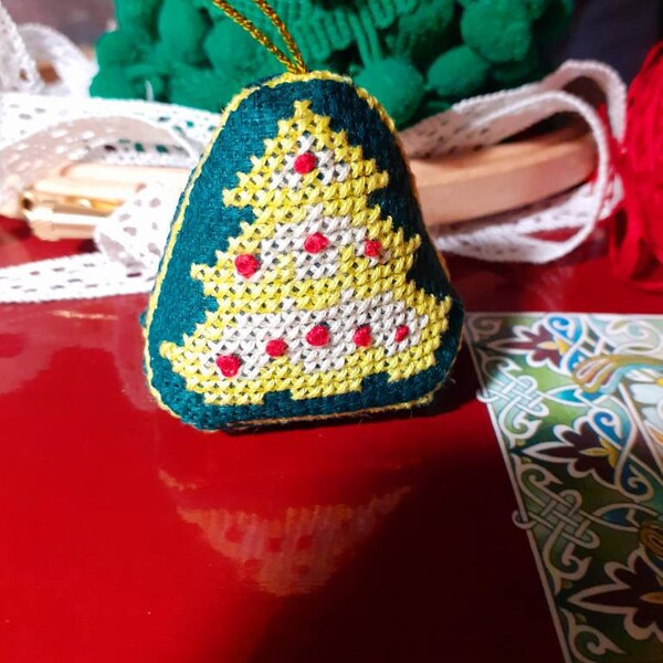 Bell Ornament Cross Stitch Pattern Christmas Tree Ornaments Embroidery ...