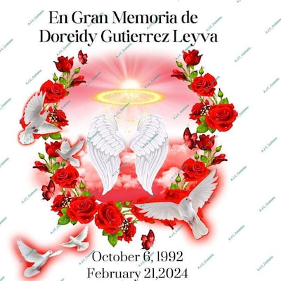 In Loving Memory Png-red Flowers Butterfly Memorial Template Instant ...