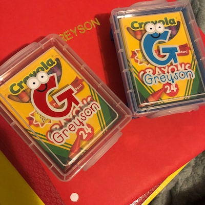 Personalized Student Name Crayon Box Holder, School Supplies, Teacher ...