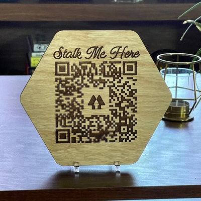 Wooden Engraved QR Code - Etsy