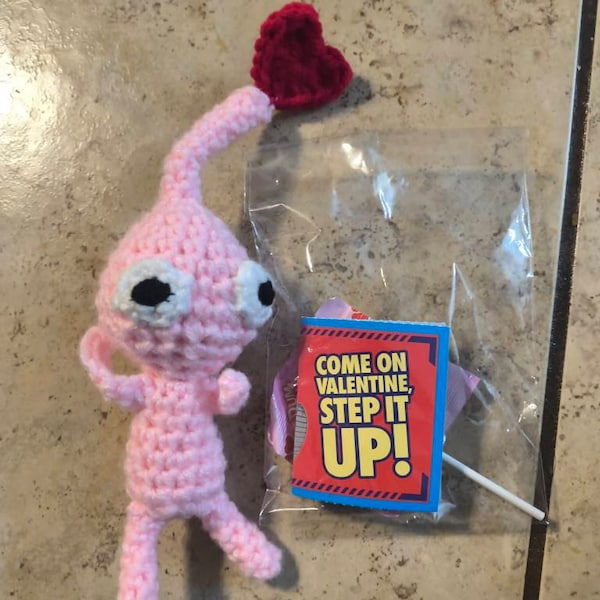 Handmade Pink Pikmin Crochet Plush With Heart – Valentine’s Day Gift - Etsy